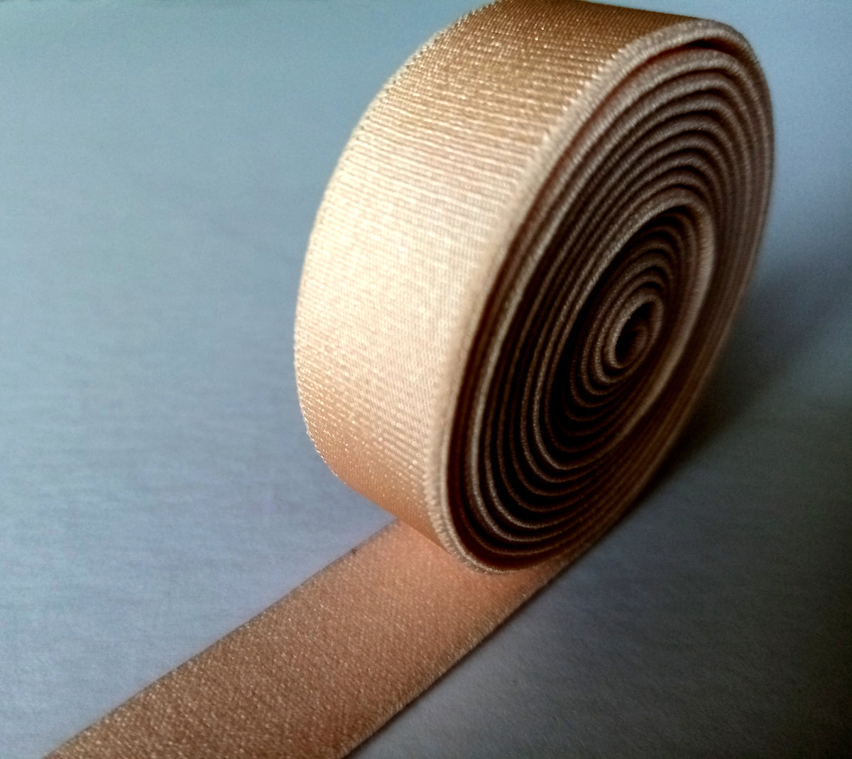 Bra Strap Elastic. Satin Semi Sheen. Beige Colour Strap Elastic. 15mm ...