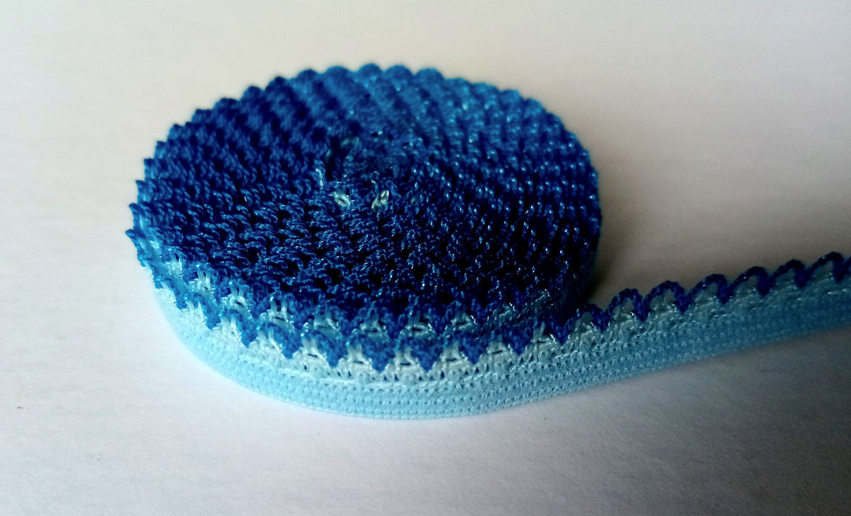 Bra and Knicker Making Elastic. Blue looped elastic. 10mm | 3/8 inch w ...